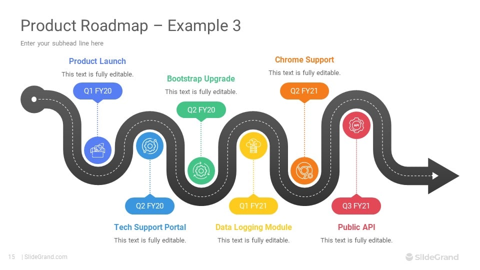 Product Roadmap Diagrams PowerPoint Template Designs - SlideGrand