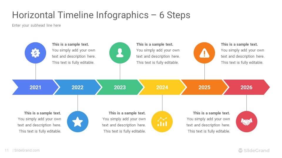 6 Steps Horizontal Timeline Infographics PowerPoint Template Designs ... 6 Steps Horizontal Timeline Infographics PowerPoint Template Designs ...