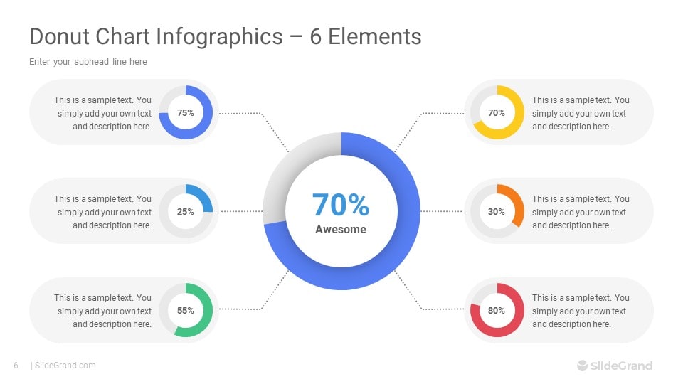 Donut Chart Infographics PowerPoint Template Designs - SlideGrand