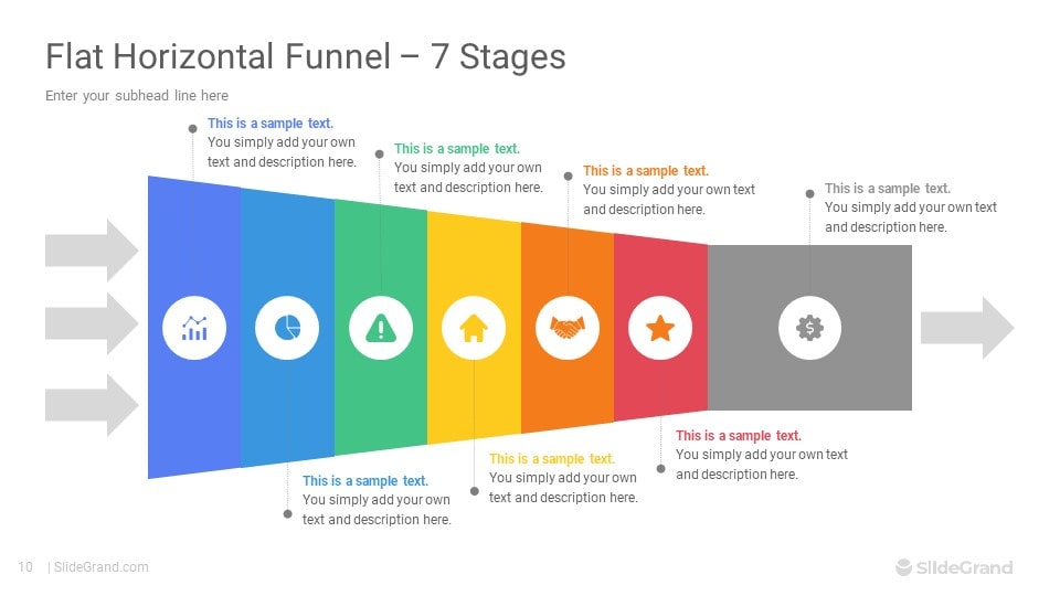 Flat Horizontal Funnel Infographics PowerPoint Template Designs ... Flat Horizontal Funnel Infographics PowerPoint Template Designs ...
