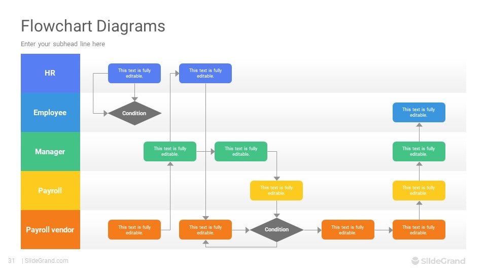 Flowchart Diagrams PowerPoint Template Designs - SlideGrand