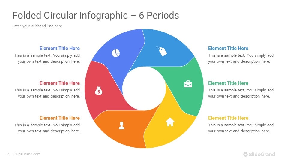 Folded Circular Infographics PowerPoint Template Designs - SlideGrand