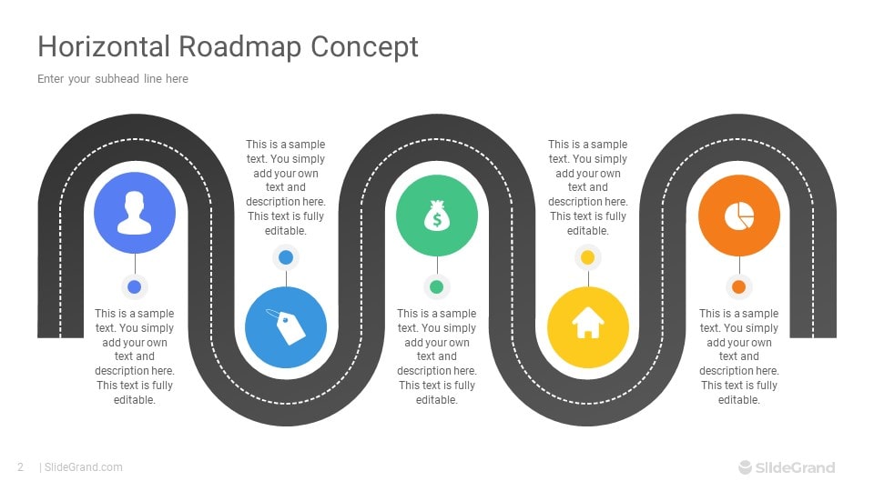 Horizontal Roadmap Concept PowerPoint Template Designs - SlideGrand