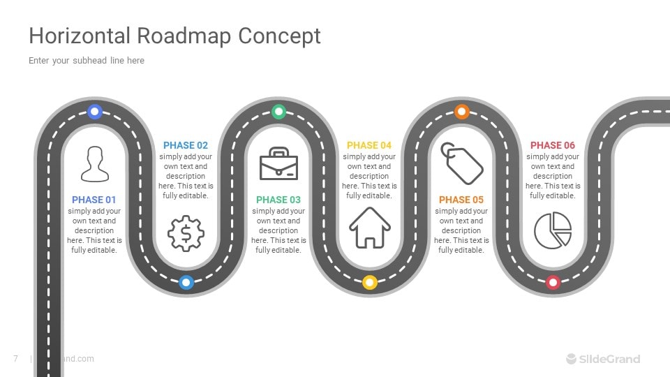 Horizontal Roadmap Concept PowerPoint Template Designs - SlideGrand