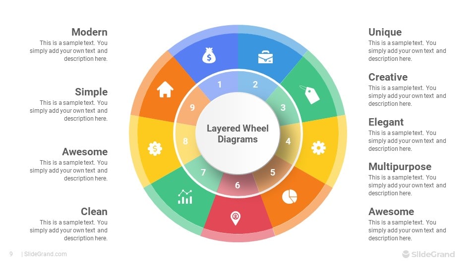 Layered Wheel Diagrams PowerPoint Template Designs - SlideGrand Layered Wheel Diagrams PowerPoint Template Designs - SlideGrand