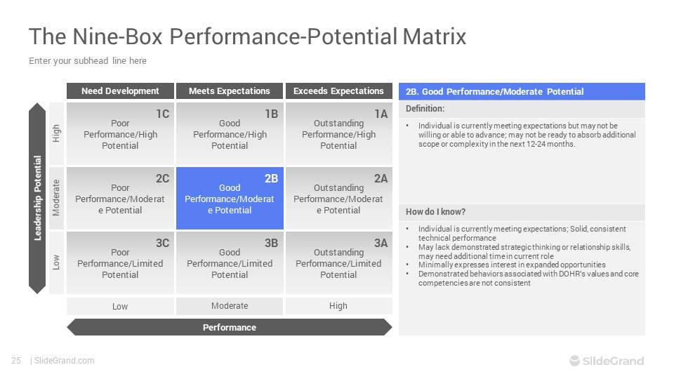 9 Box Grid Model Talent Management PowerPoint Template Designs - SlideGrand