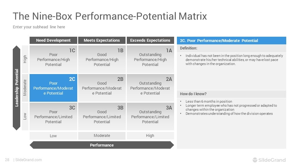 9 Box Grid Model Talent Management PowerPoint Template Designs - SlideGrand