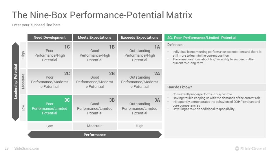 9 Box Grid Model Talent Management PowerPoint Template Designs - SlideGrand