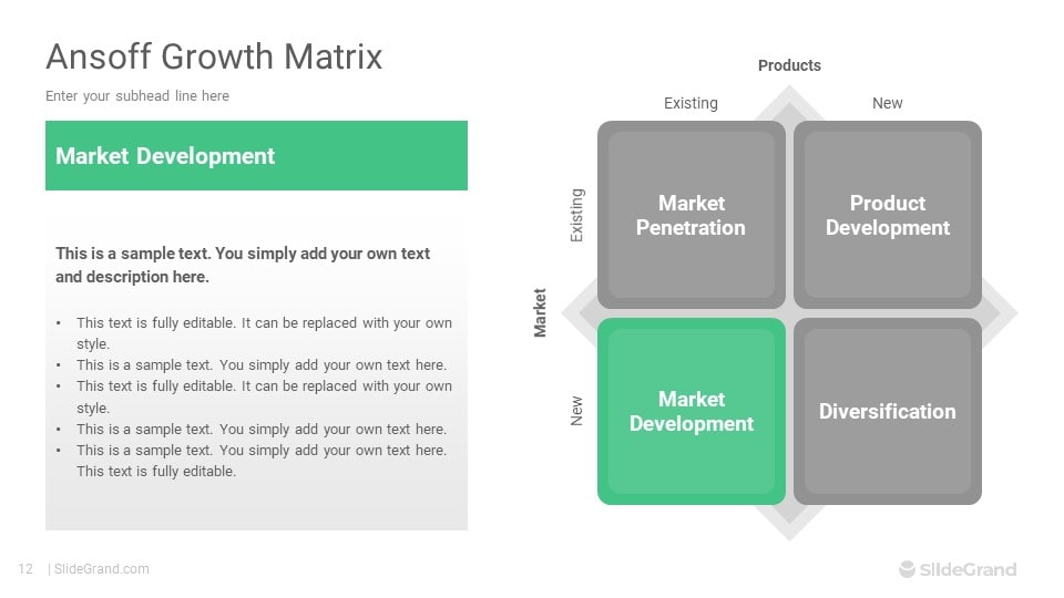 Modified Ansoff Matrix Ppt Icon Powerpoint Slide Simple Best Ansoff