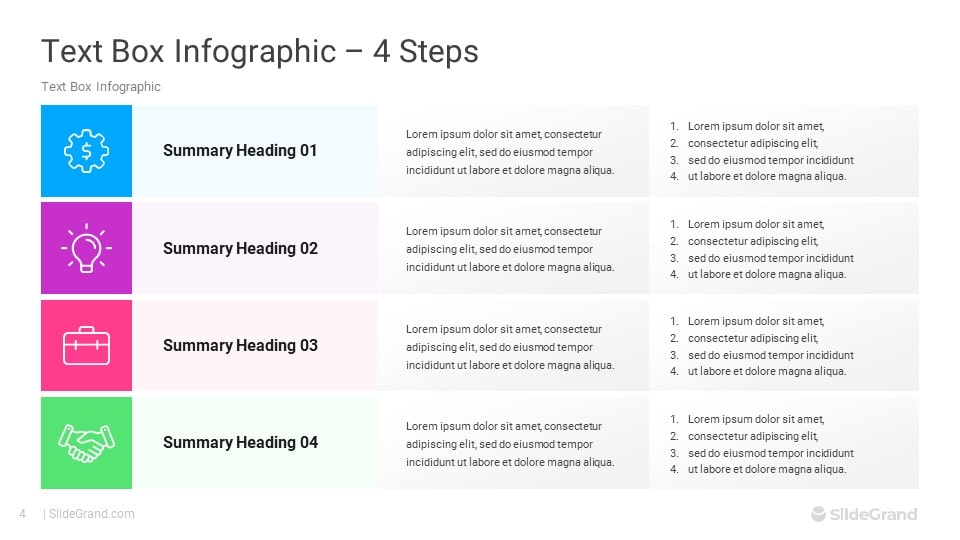 Text Box Infographics PowerPoint Template Designs - SlideGrand Text Box Infographics PowerPoint Template Designs - SlideGrand
