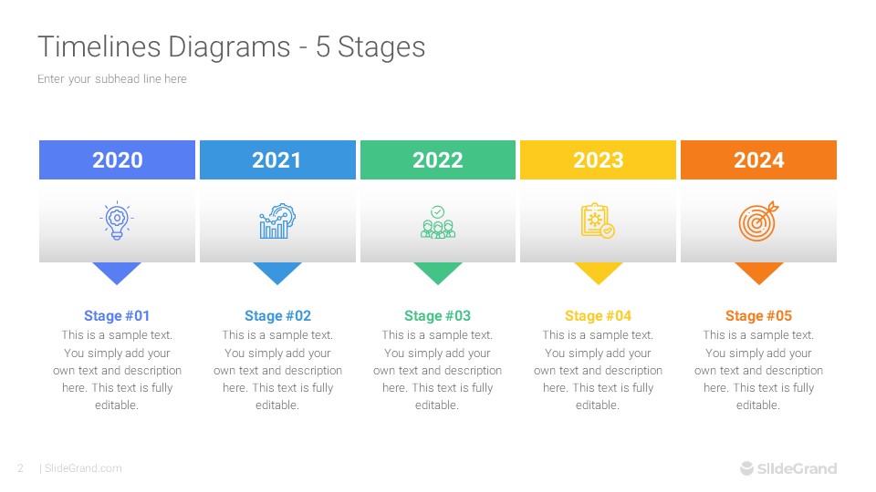 5 Stages Timeline Diagrams PowerPoint Template Designs - SlideGrand