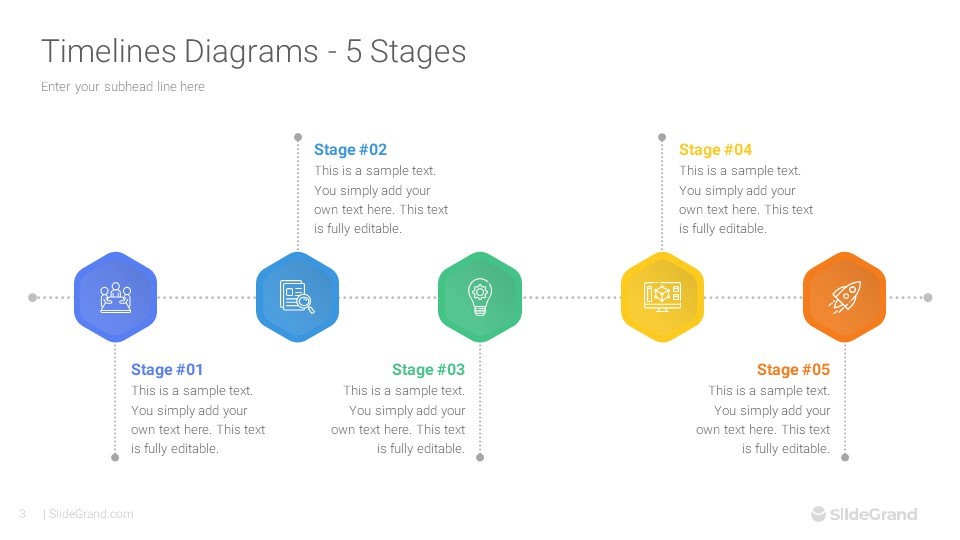 5 Stages Timeline Diagrams PowerPoint Template Designs - SlideGrand