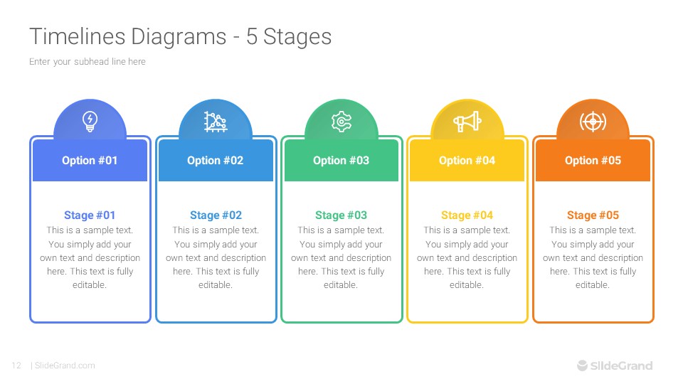 5 Stages Timeline Diagrams PowerPoint Template Designs - SlideGrand