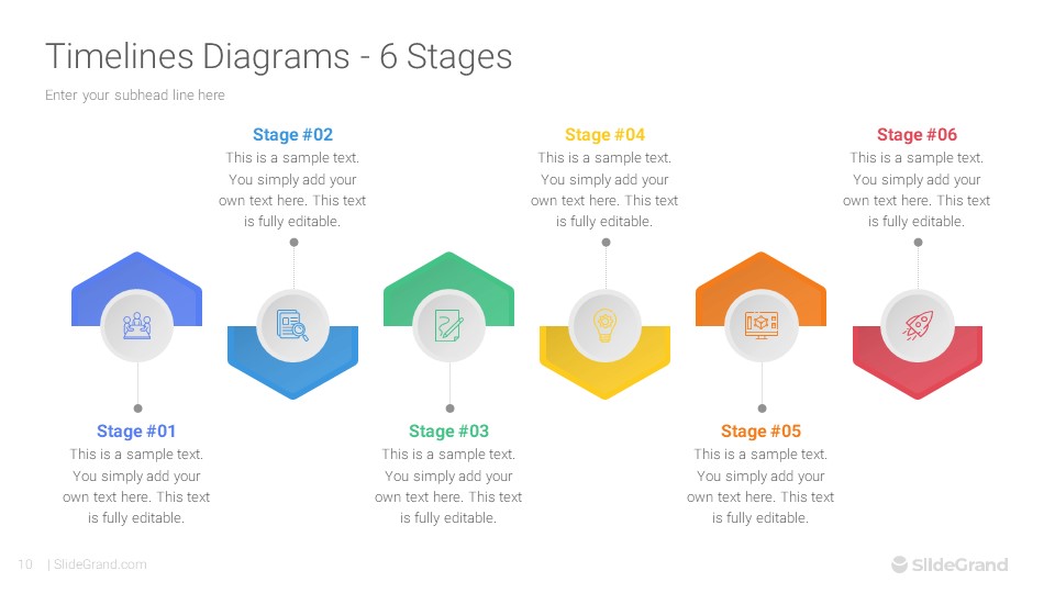 6 Stages Timeline Diagrams PowerPoint Template Designs - SlideGrand