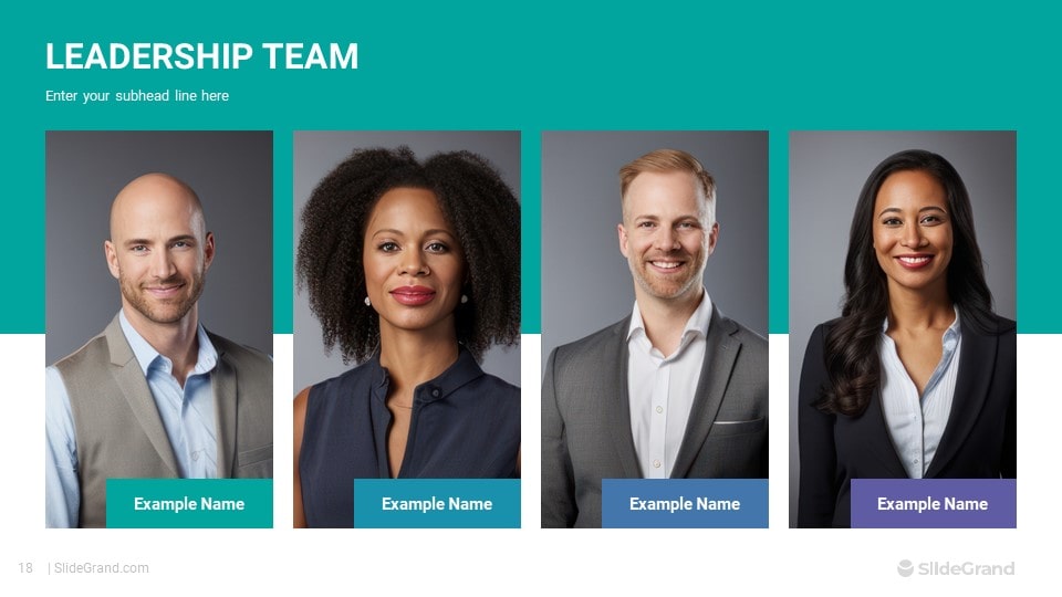 Leadership Team PowerPoint Presentation Template Designs - SlideGrand