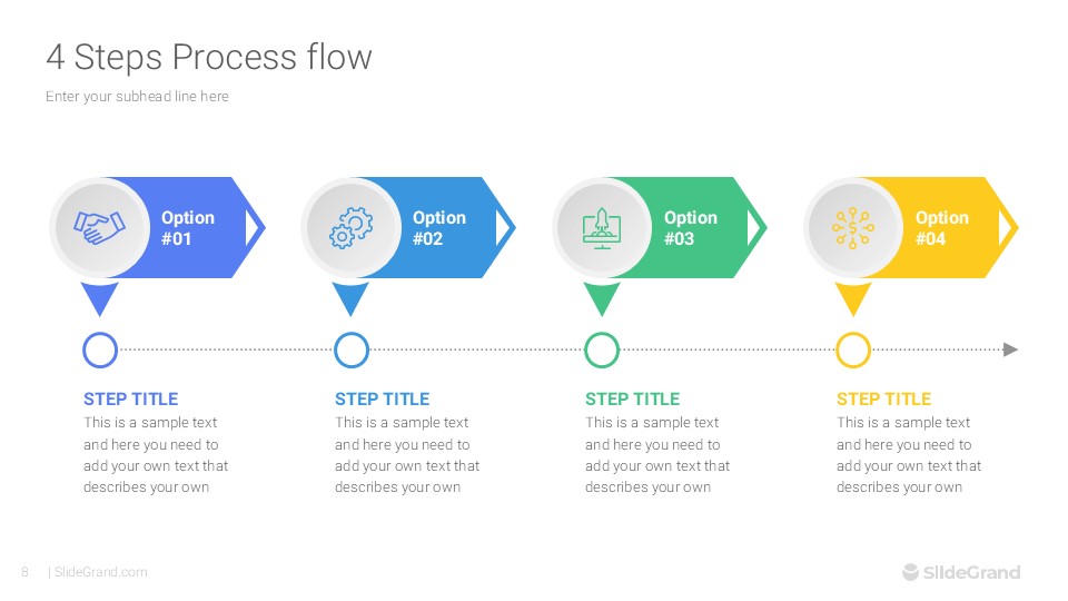 4 Steps Process flow PowerPoint Template Designs - SlideGrand