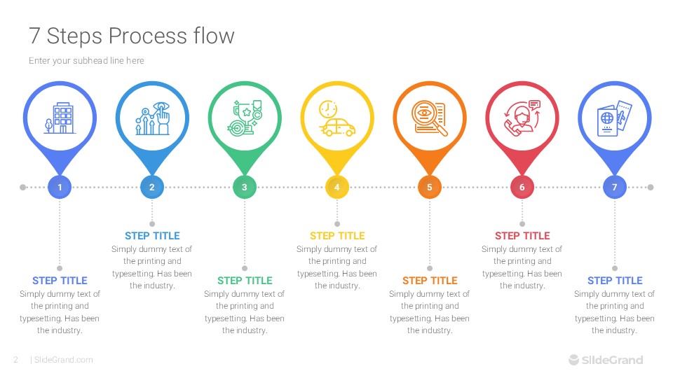 7 Steps Process flow PowerPoint Template Designs - SlideGrand