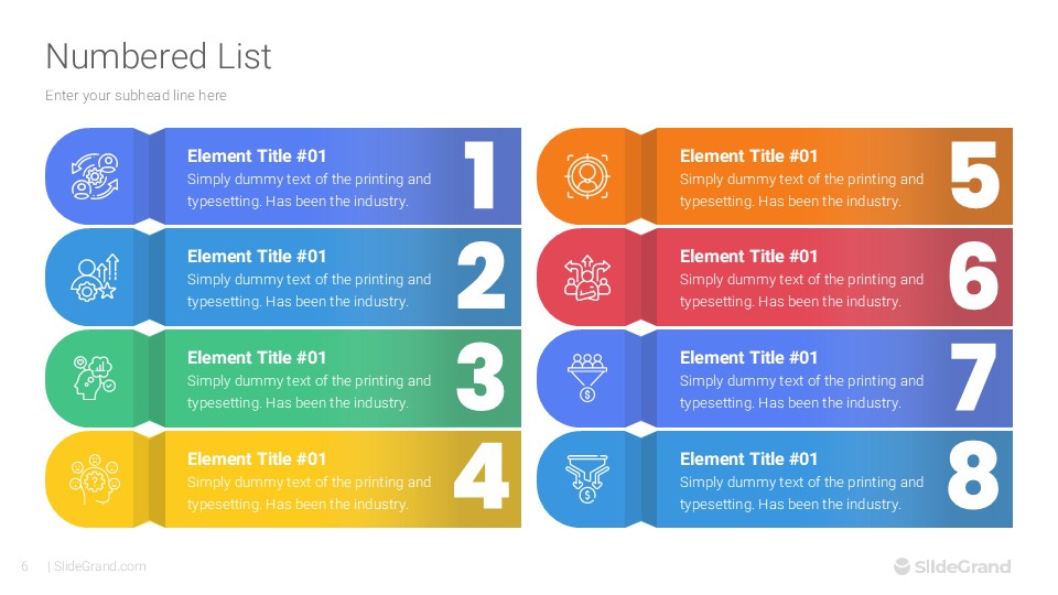 Numbered list PowerPoint Template Designs - SlideGrand