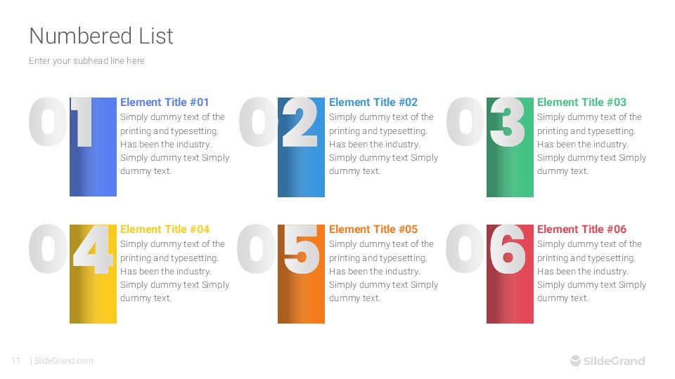 Numbered list PowerPoint Template Designs - SlideGrand
